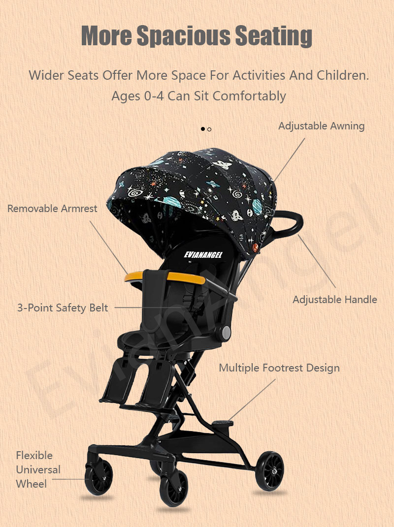 Flybb Baby Toddler Stroller High View Stroller Two Way Stroller Bike Lightweight Foldable ...