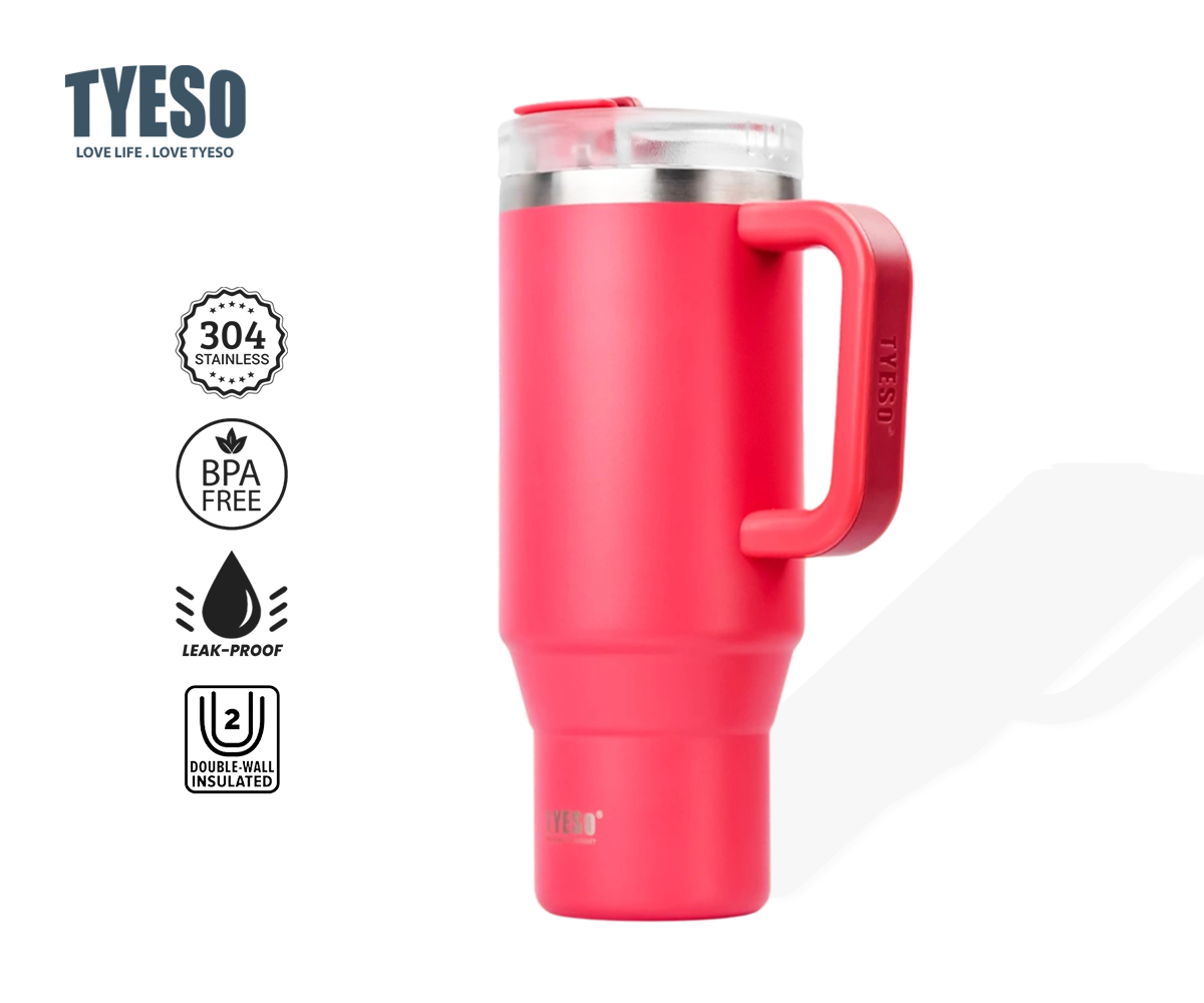 TYESO (30oz/40oz) Vacuum Insulated Tumbler with Handle & Straw in SKY ...