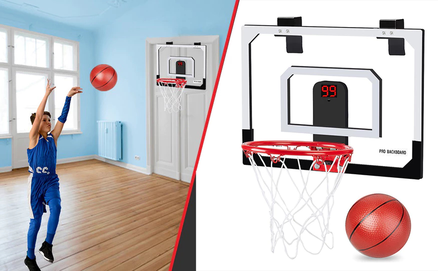 Basketball Hoop With Electronic Scoreboard Indoor Hanging Basketball ...