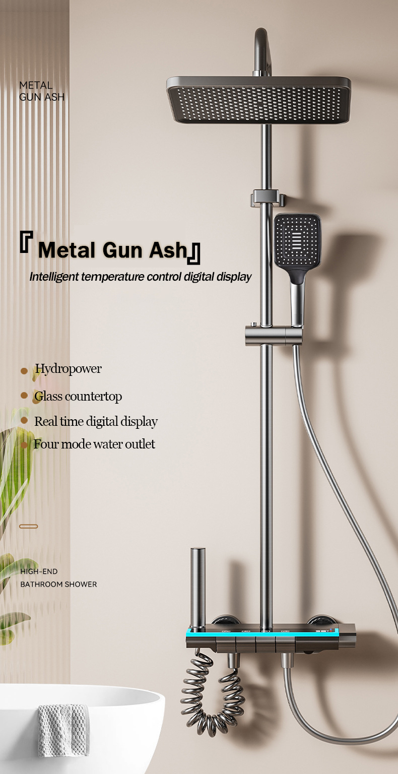 Shower Set Bathroom 4 in1 Stainless Shower Set with Faucet with Hot and ...