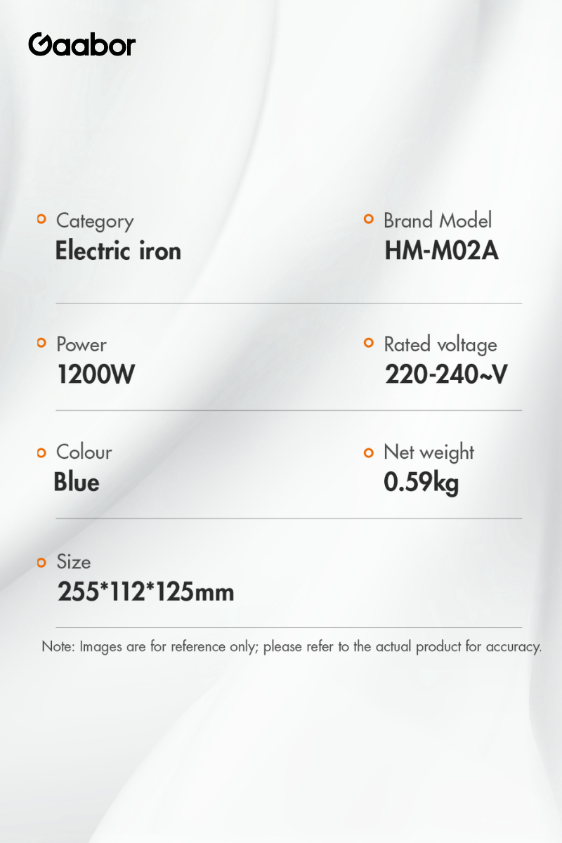 Gaabor 1200W Electric Iron with Temperature Control Teflon Soleplate ...