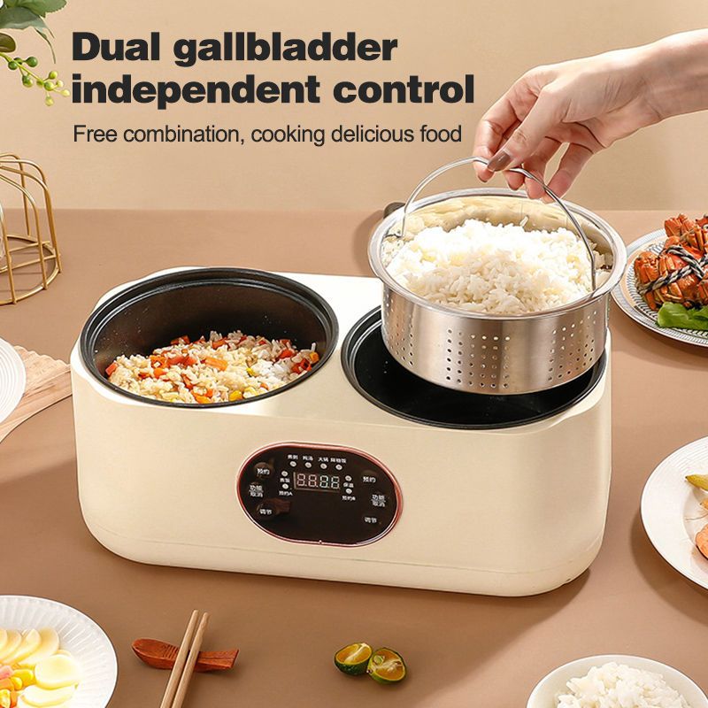 Double Rice Cooker Multi-function Non-stick Mini Double Bile Electric ...