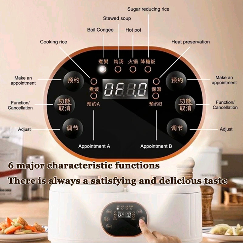 Double Rice Cooker Multi-function Non-stick Mini Double Bile Electric ...