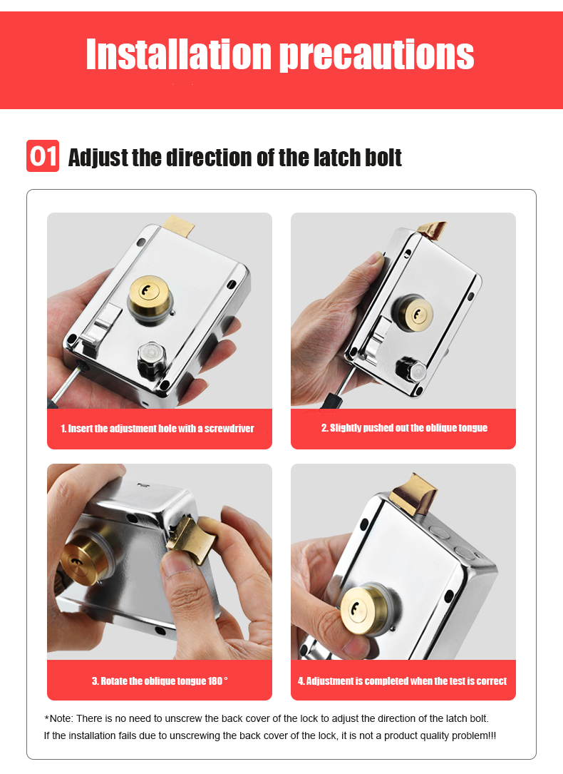 Stainless Steel Main Door Lock Set Strong Deadbolt Gate Lock Universal ...