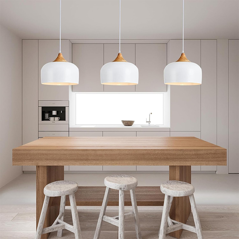 Drop Light Black Pendant Lights with Big Metal Dome Shade Hanging Light ...