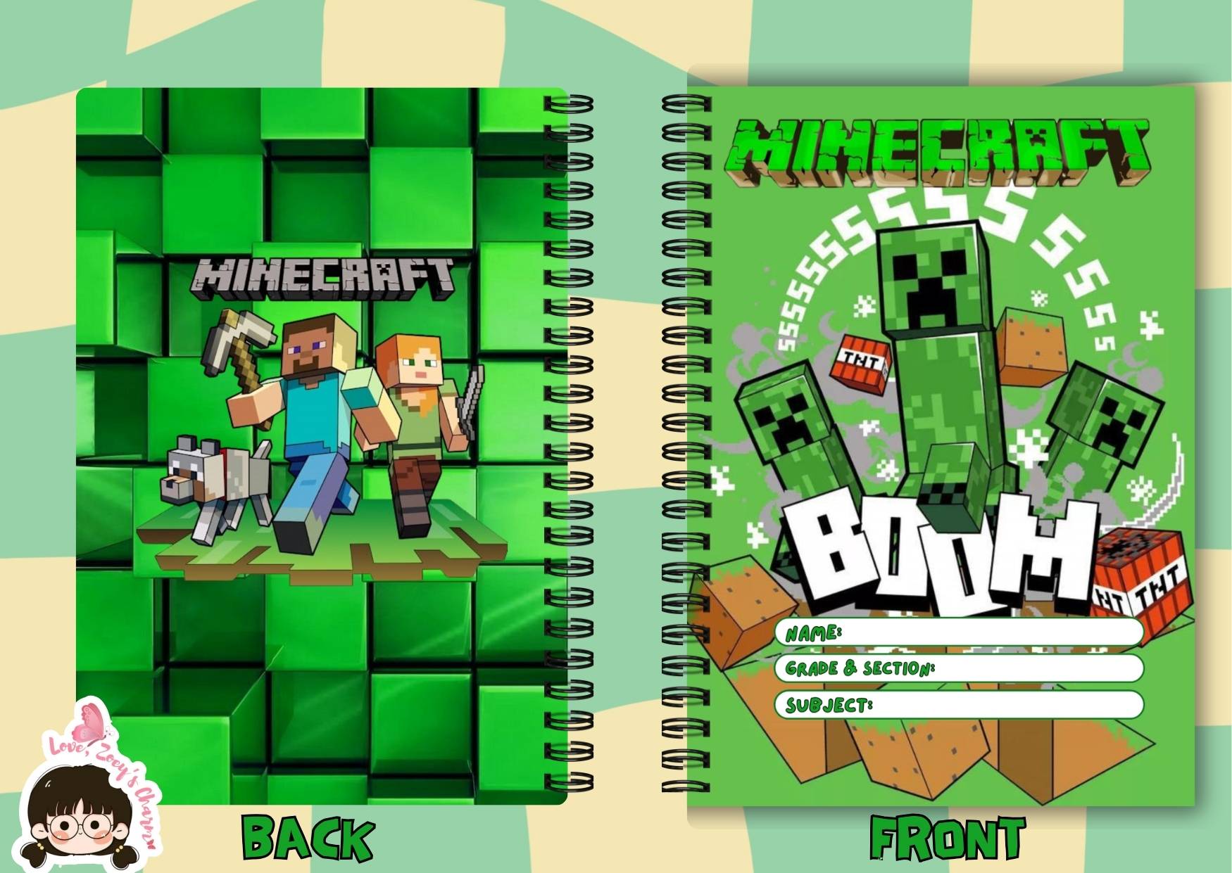 MINECRAFT NOTEBOOK DOUBLE LOOP WIRE | Shopee Philippines