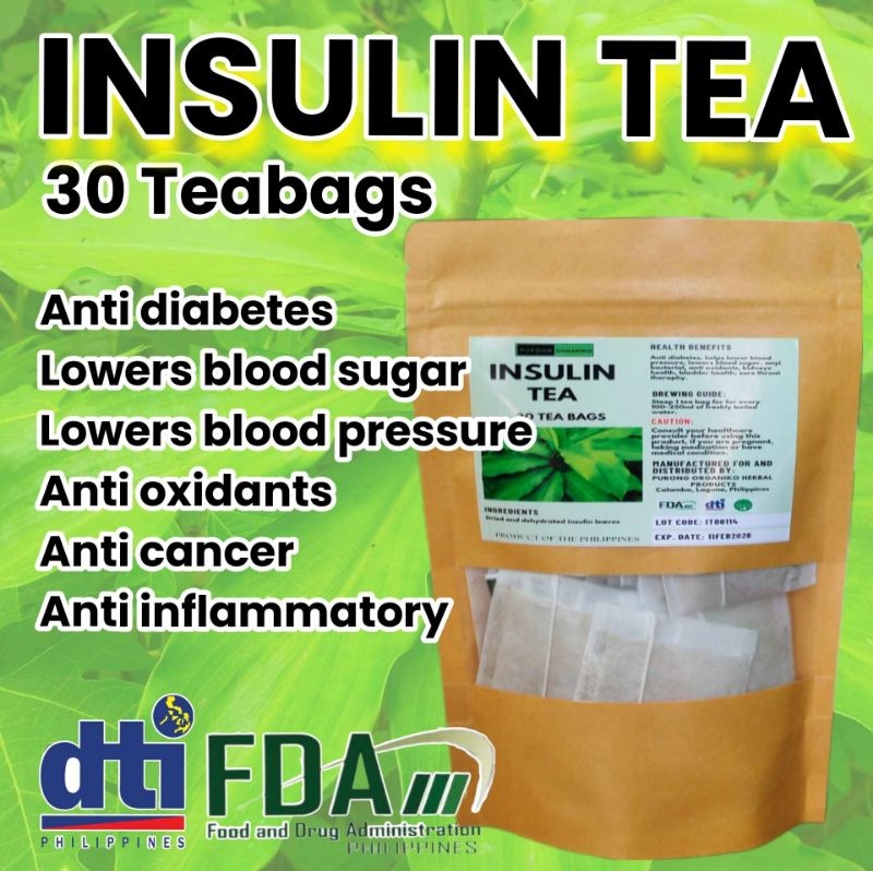INSULIN LEAF TEA 30 PCS TEABAGS/ ALL NATURALS/NO PRESERVATIVES | Shopee ...