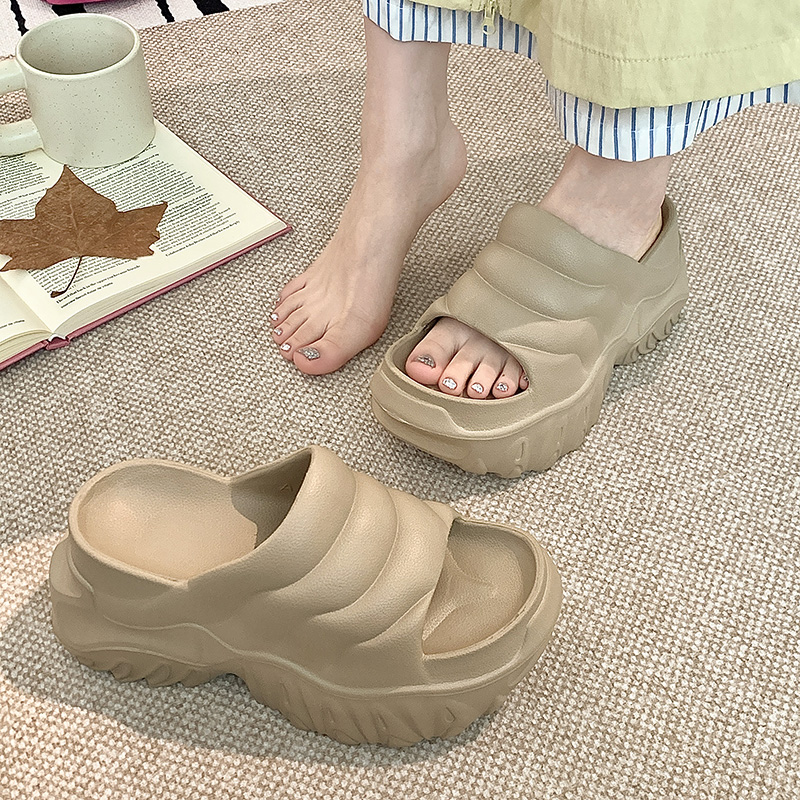 6cm thick bottom slippers for women Korean style non-slip | Shopee ...