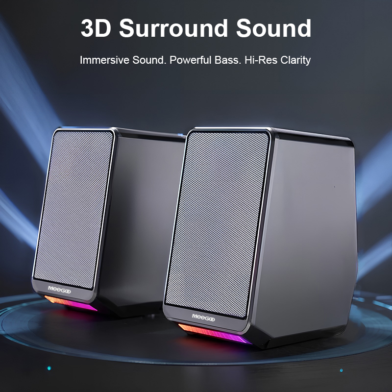 MeeGoo PC RGB Speaker Desktop Surround Stereo Computer Speaker Gaming ...