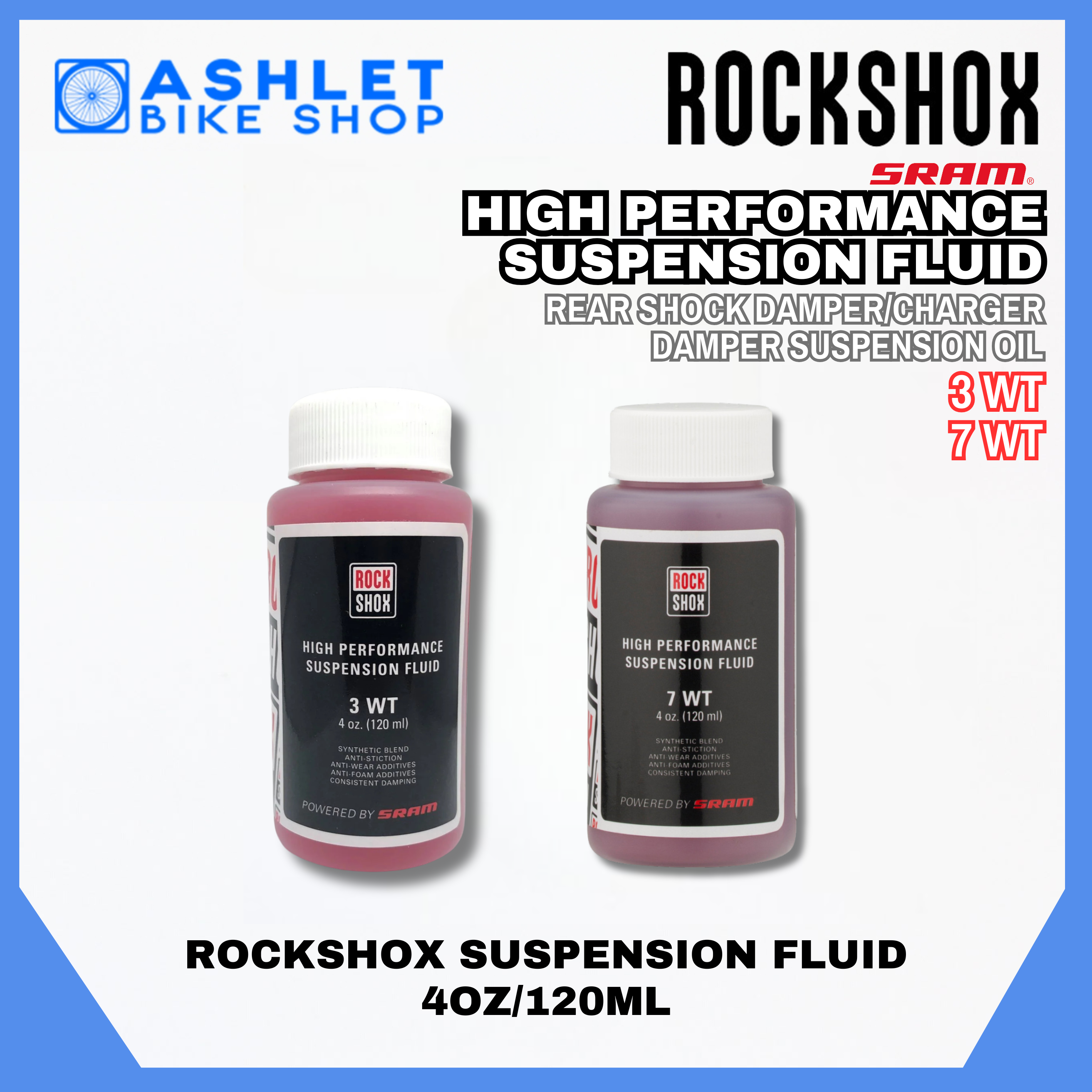 ROCKSHOX High Performance Suspension Fluid 3WT / 7WT 4oz/120ml - ASHLET ...