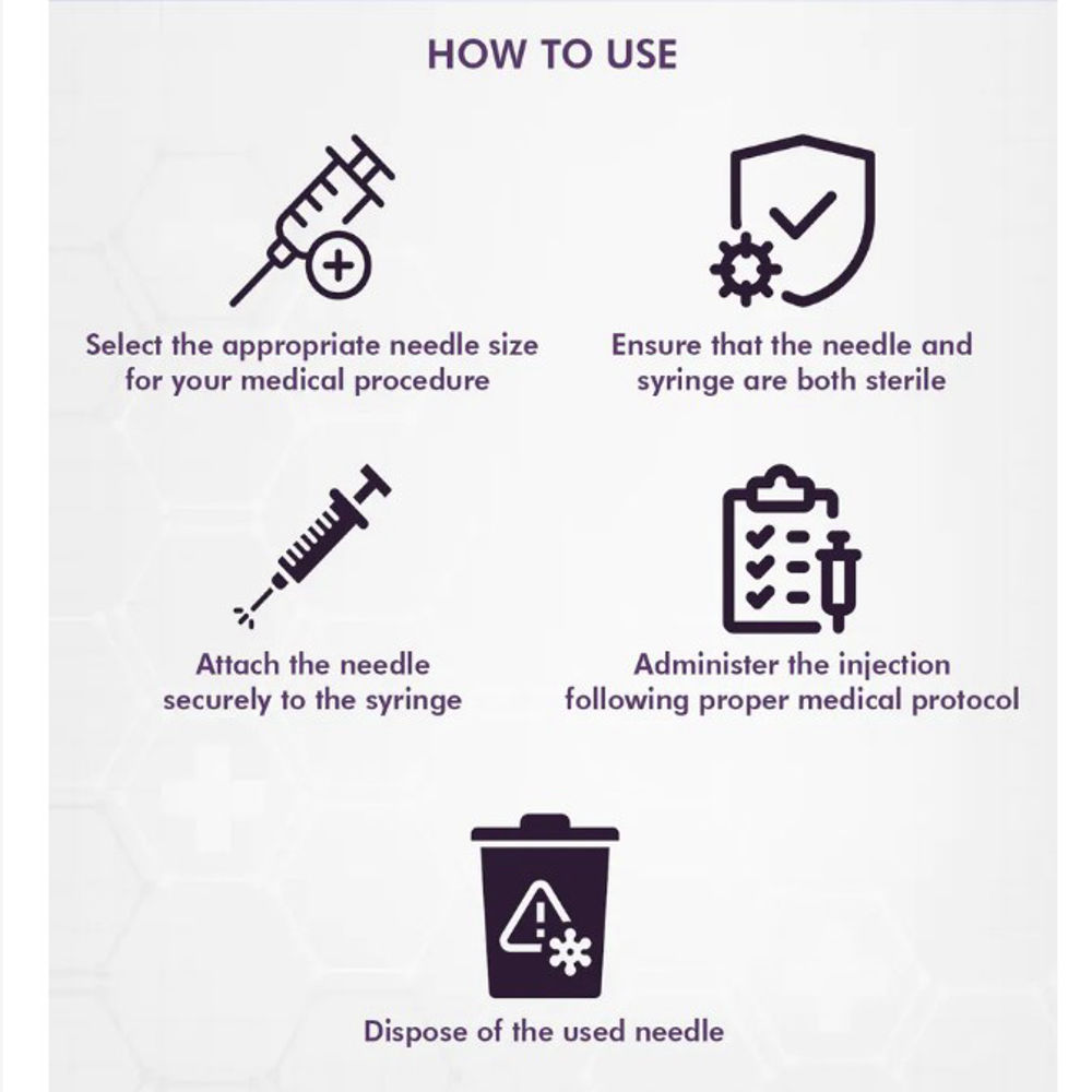 Sure-Guard Hypodermic Needles - Disposable Injection Needles (1 Box of ...