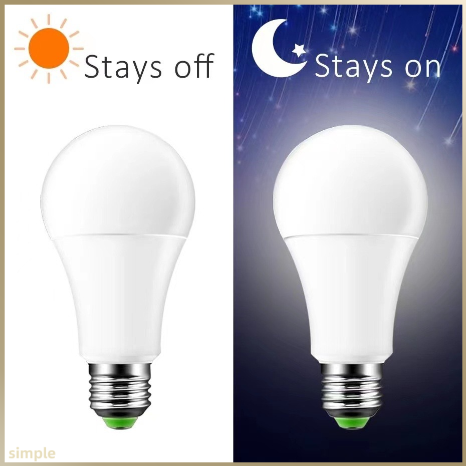 LED Sensor Bulb E27 9W 12W 15W Dusk to Dawn Smart Lamp Bulbs AC 85V ...