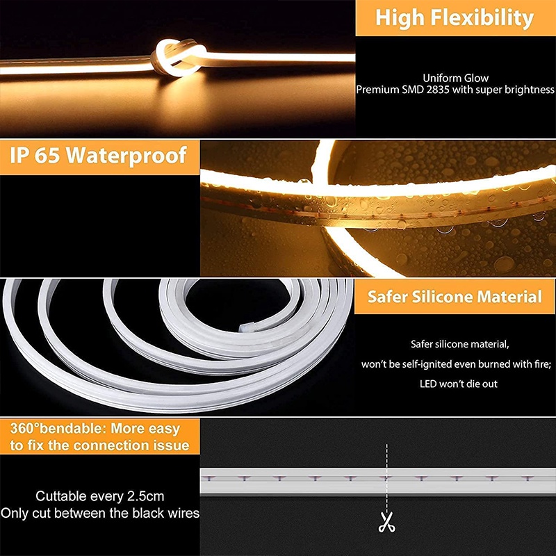 LED Strip Light Waterproof IP67 Flexible and Bendable Living Room Line ...