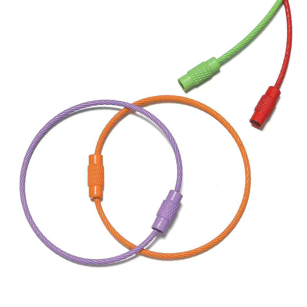 5Pcs Colorful Iron Key Ring 50mm Iron Wire Coil DIY Keychain Tag Iron ...