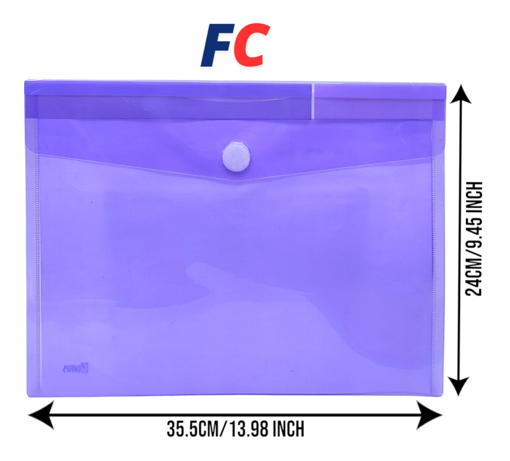 A5/A4/BL/FC Colored Plastic Envelope for School and Office Transparent ...