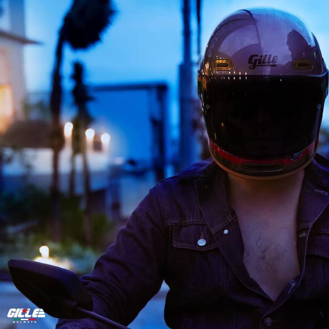 【𝑽𝒊𝒏𝒕𝒂𝒈𝒆】GILLE ATAVISTIC Classic Retro Helmet Full Face for Motorcycle ...