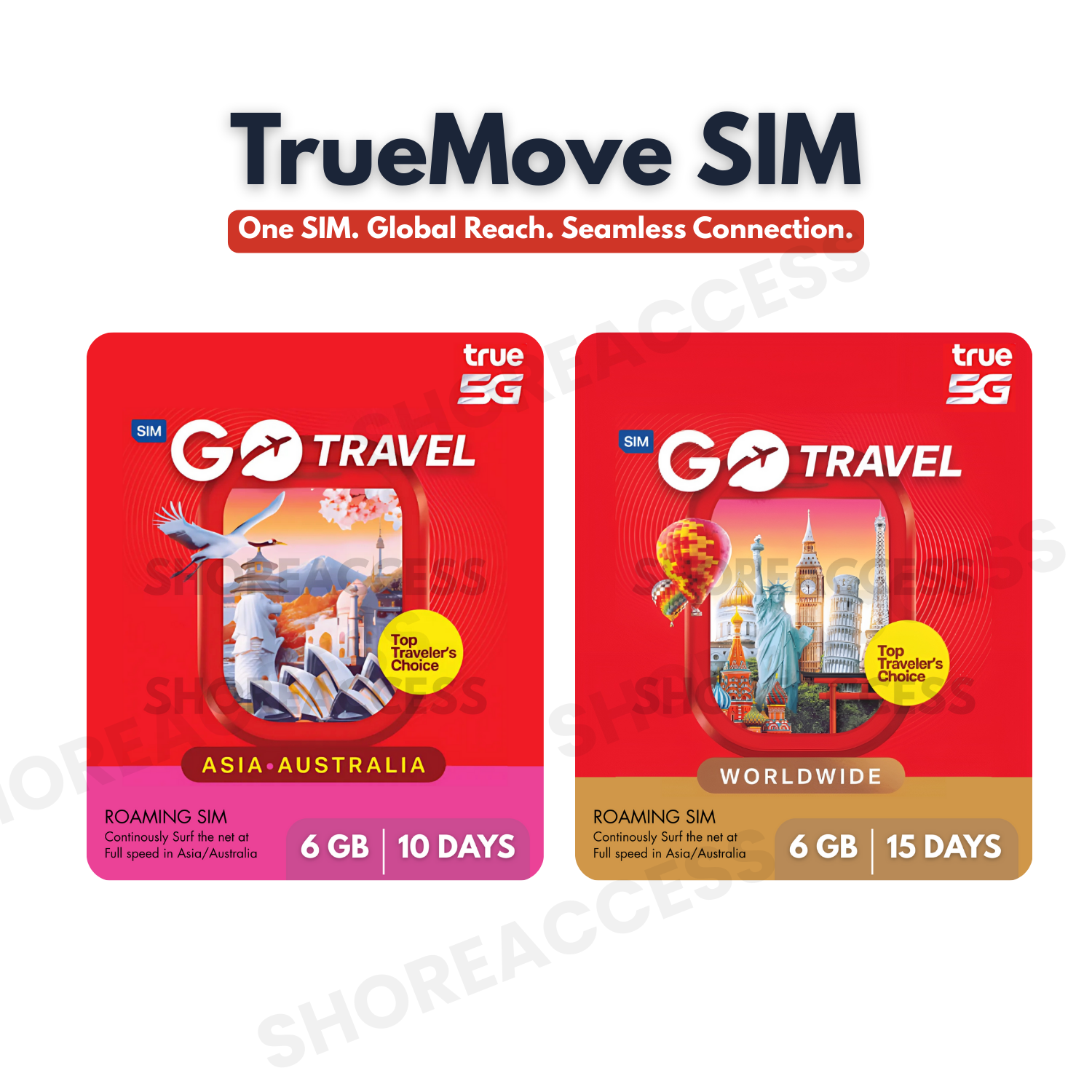 6GB 10 Days Asia/Australia TrueMove Sim Card International Worldwide by ...