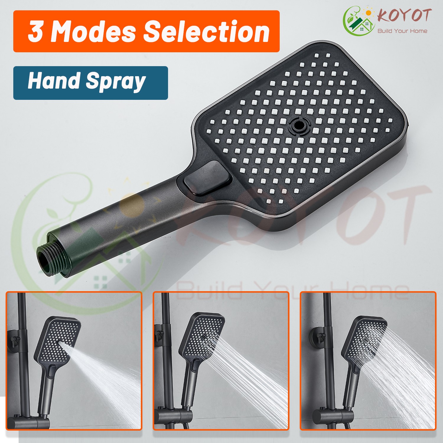 KOYOT Ambient Light & Digital Display Hot and Cold 4 in 1 Shower Set with Faucet Bidet Rain ...