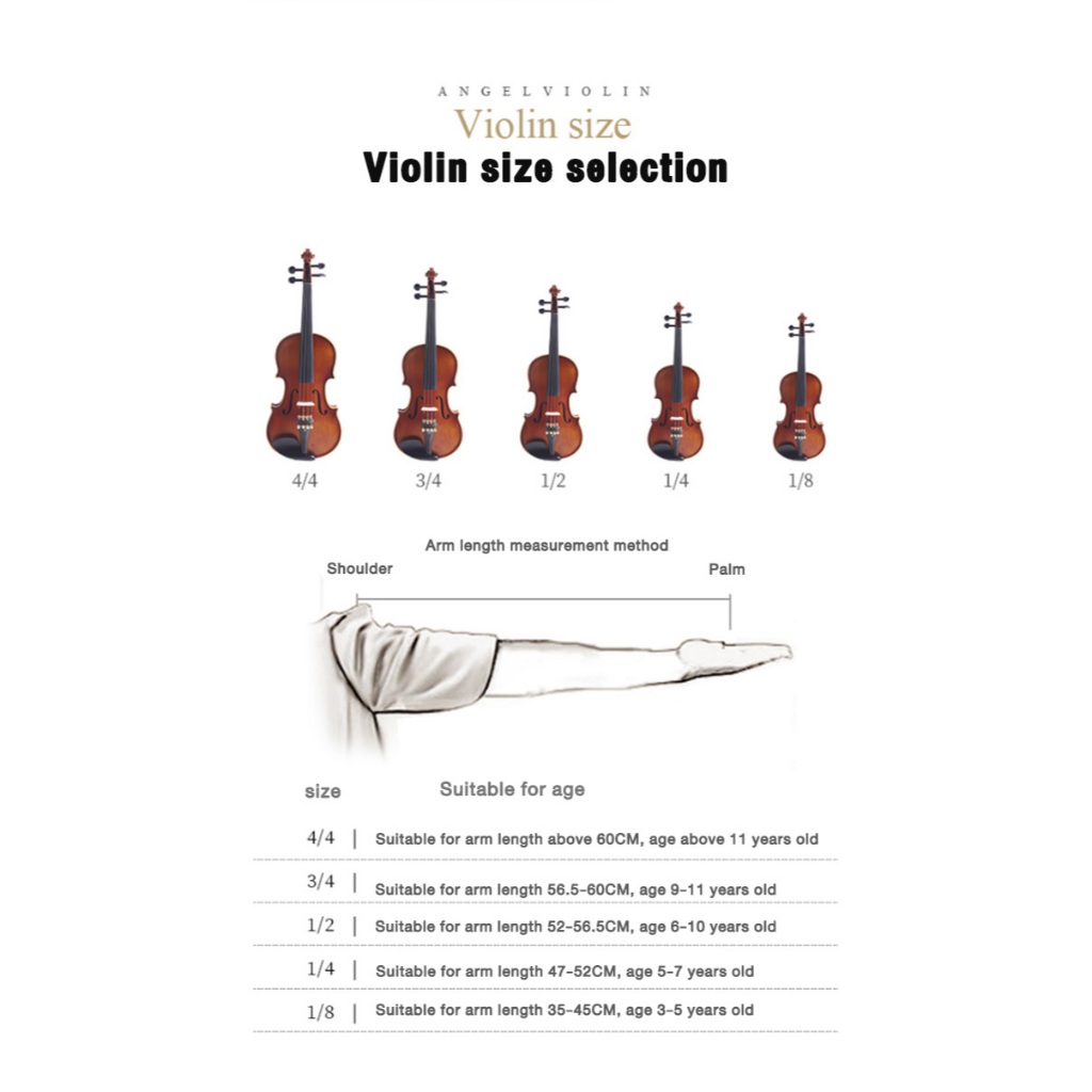 Heart String Violin Set Full Size Handmade Wooden Violin Instrument for ...