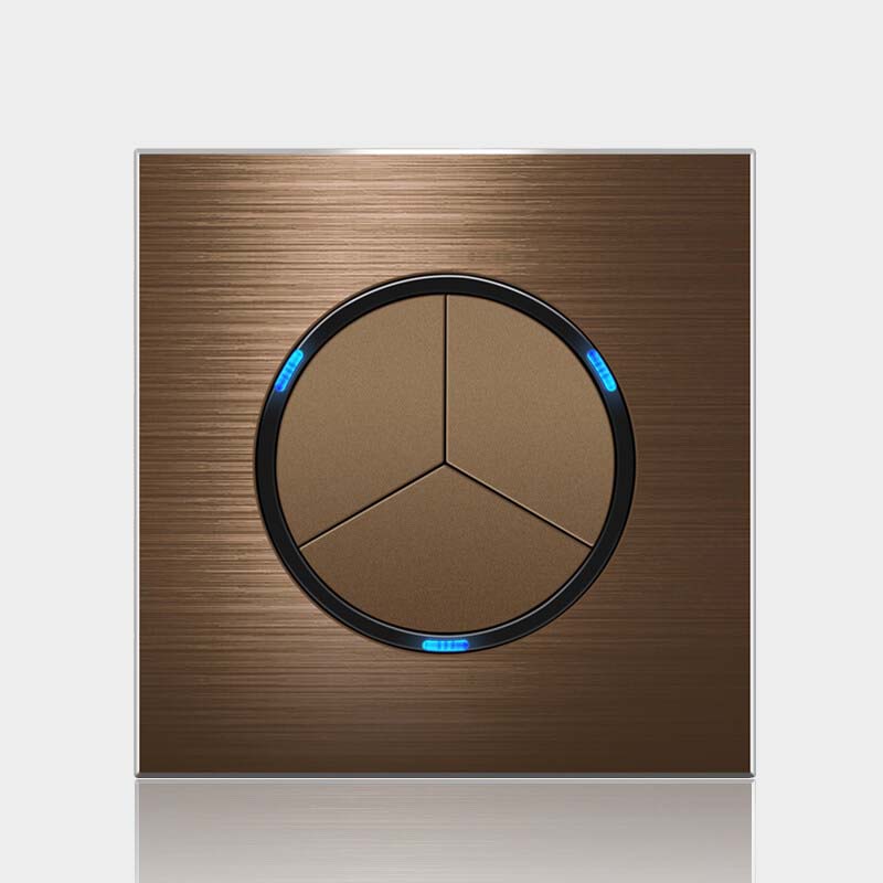 TEP Wall Light Switch Aluminum Panel with LED 1/2/3/4 Groups 2 Way ...