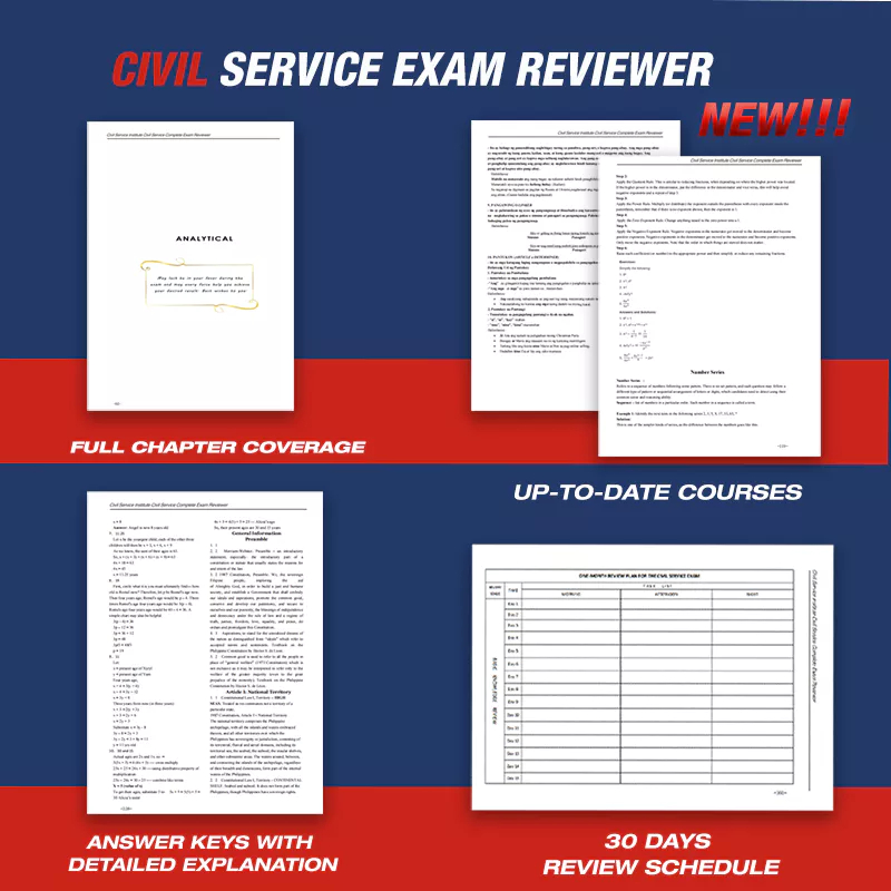 Civil Service Reviewer 2026 Edition A4 SIZE Latest Exam Syllabus For ...
