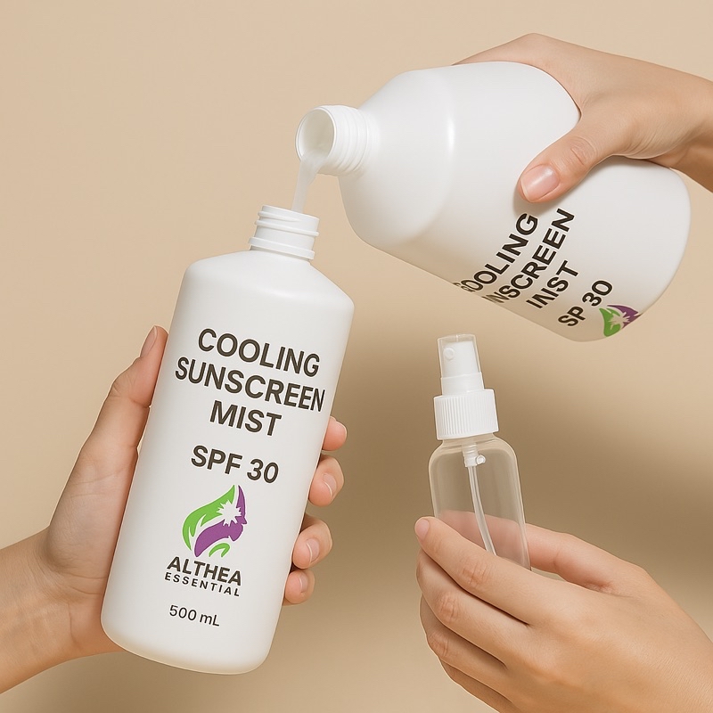500ML REFILL COOLING SUNSCREEN MIST SPRAY SPF30 Cooling EFFECT MENTHOL ...