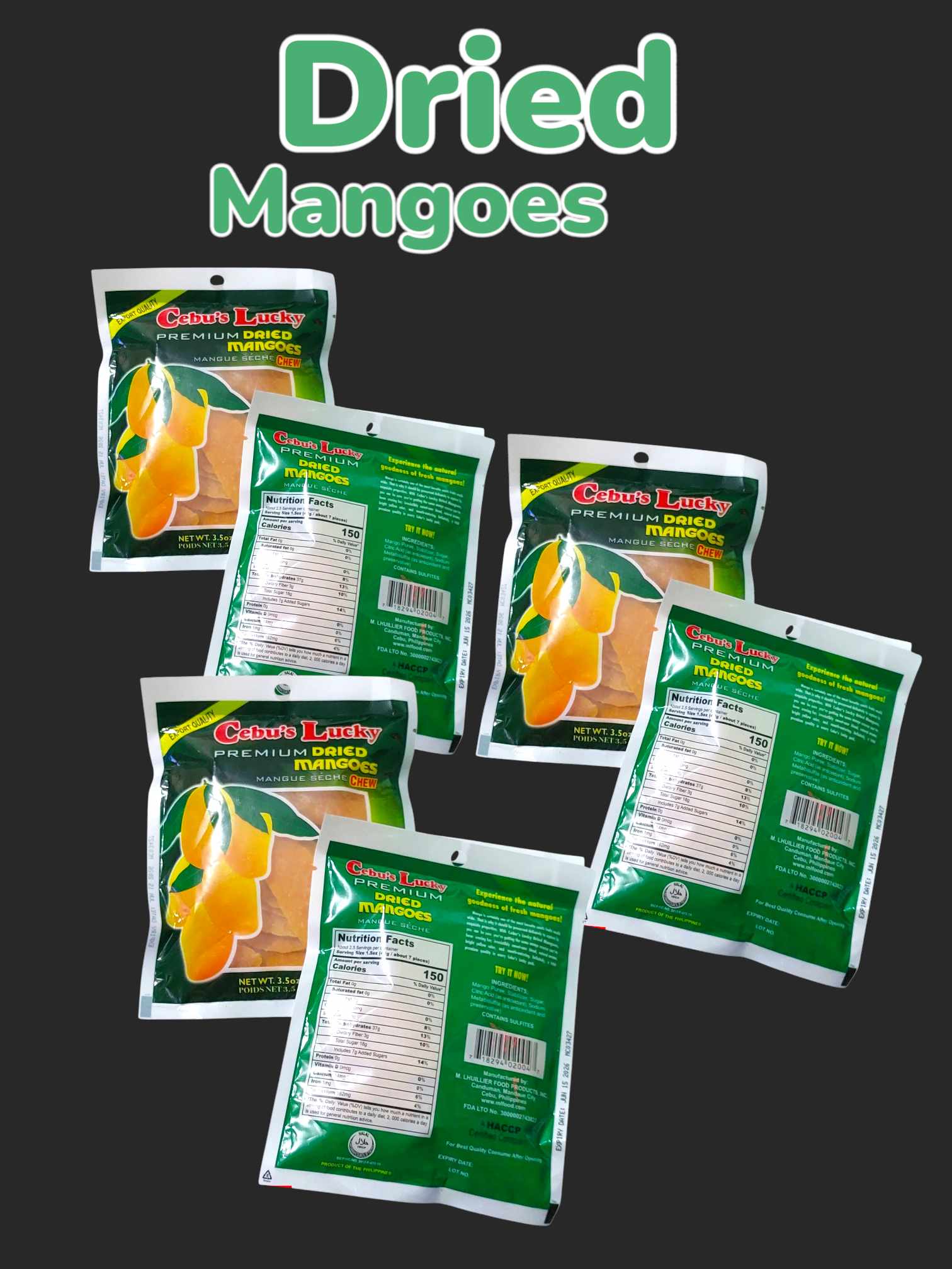 Export Quality Philippine Dried Mangoes Mangga 100g Mango | Shopee ...