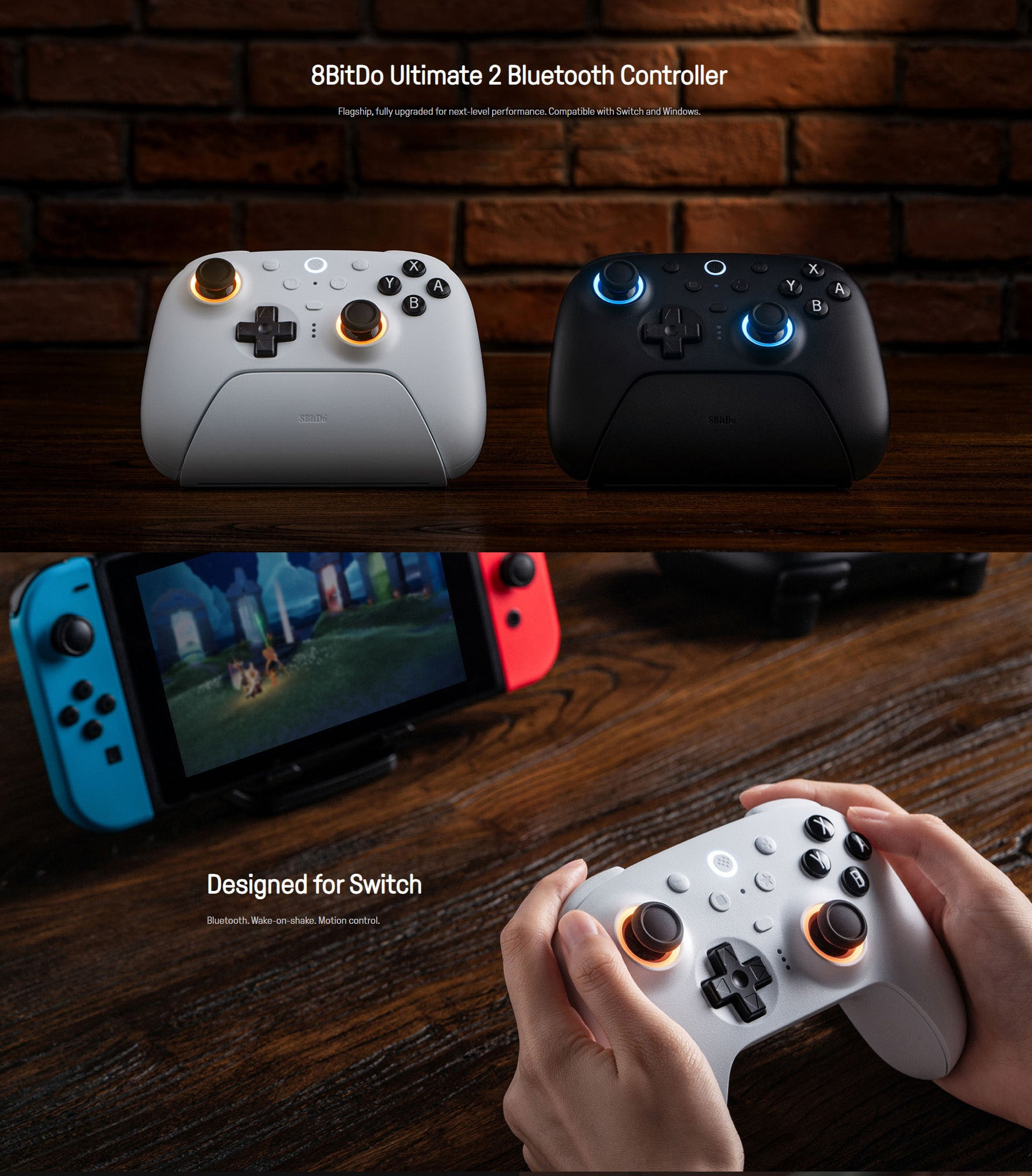 8BitDo Ultimate 2 Bluetooth Controller (Black, White) (80ND) | Shopee ...