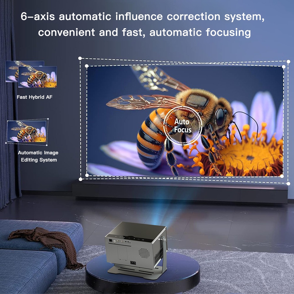 【Auto Focus】FUNFOOX PISTA projector 4K/1080P android 9.0 wifi/bluetooth ...