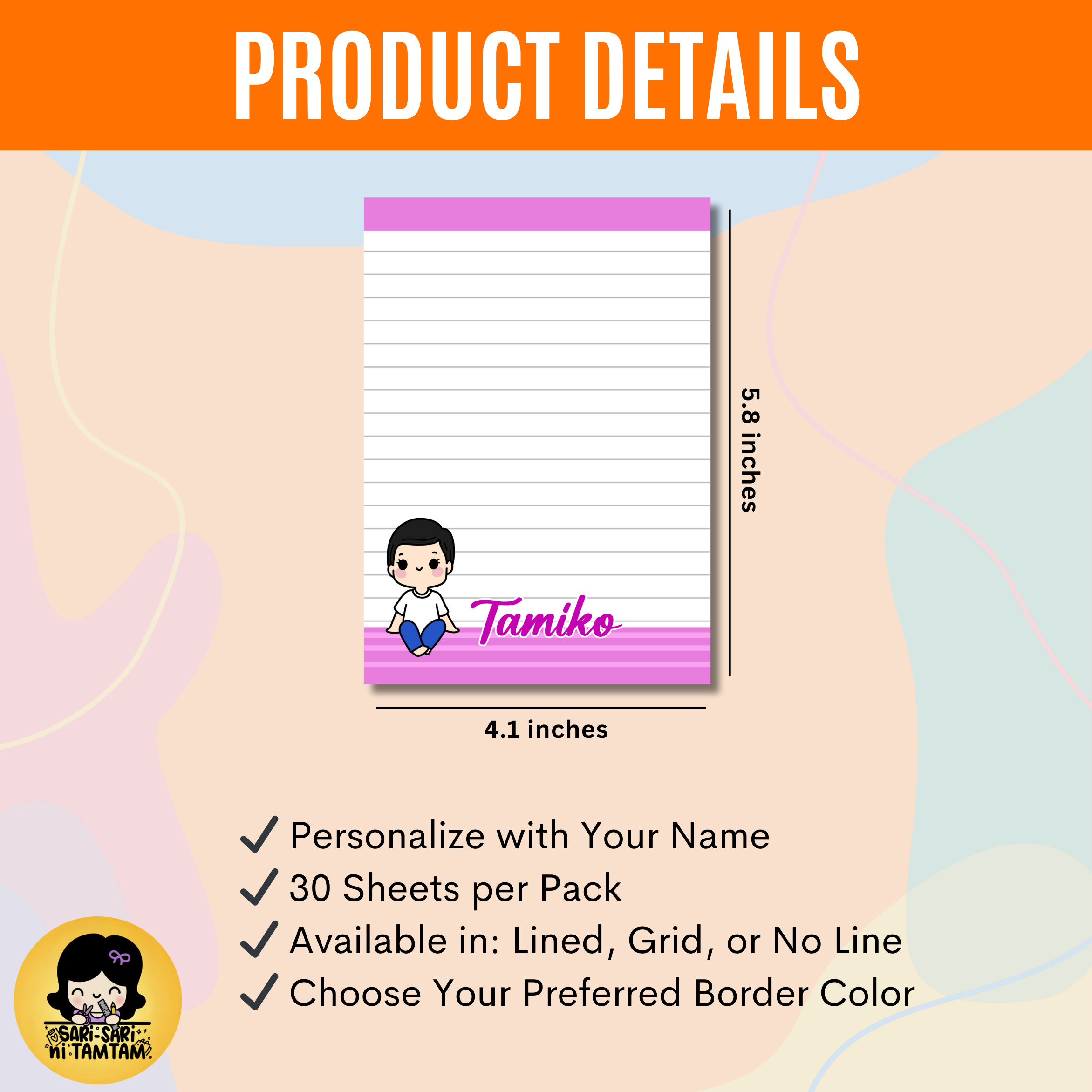 PERSONALIZED CHARACTER NOTEPAD 30 SHEETS | Shopee Philippines