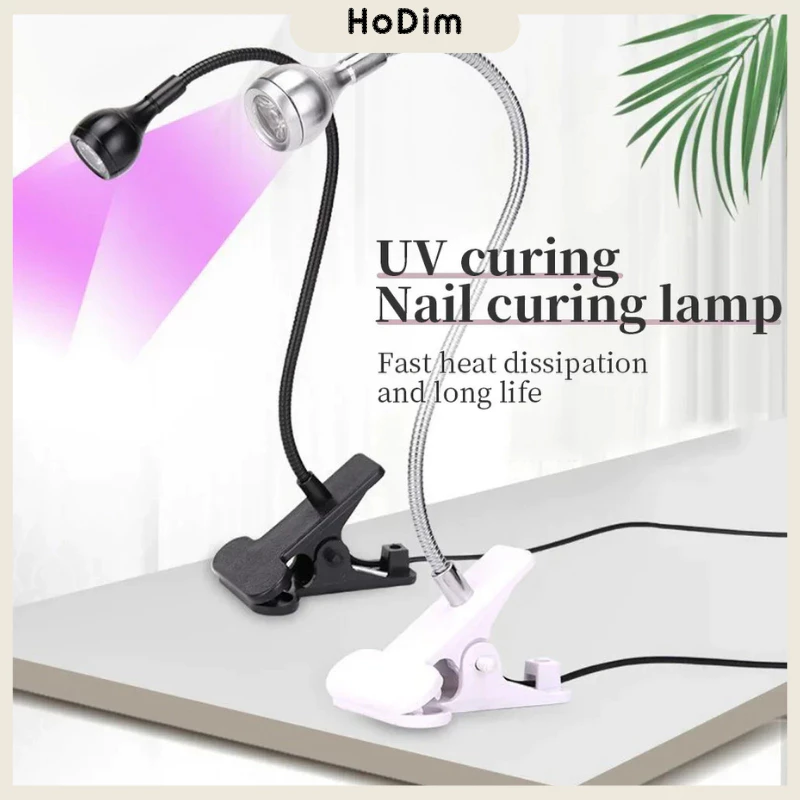 P&W 3Color UV Light Nail Dryer 3W LED Clip Nail Lamp Flexible Desk UV Lamp For Gel Polish Nail ...