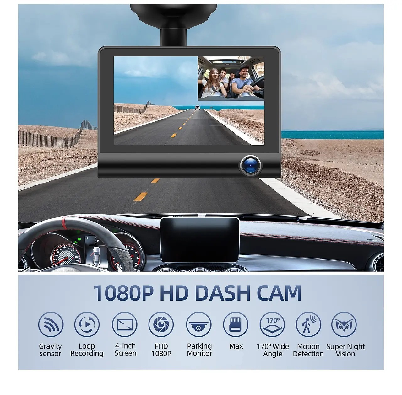 Original Dash Cam For Car Dashcam Front And Back With Night Vision ...