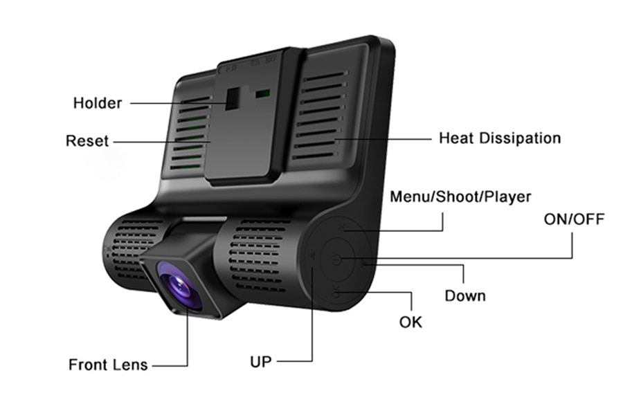 DDPAI Car Dash Cam For Car 360 Degrees With Night Vision 1080p Front ...