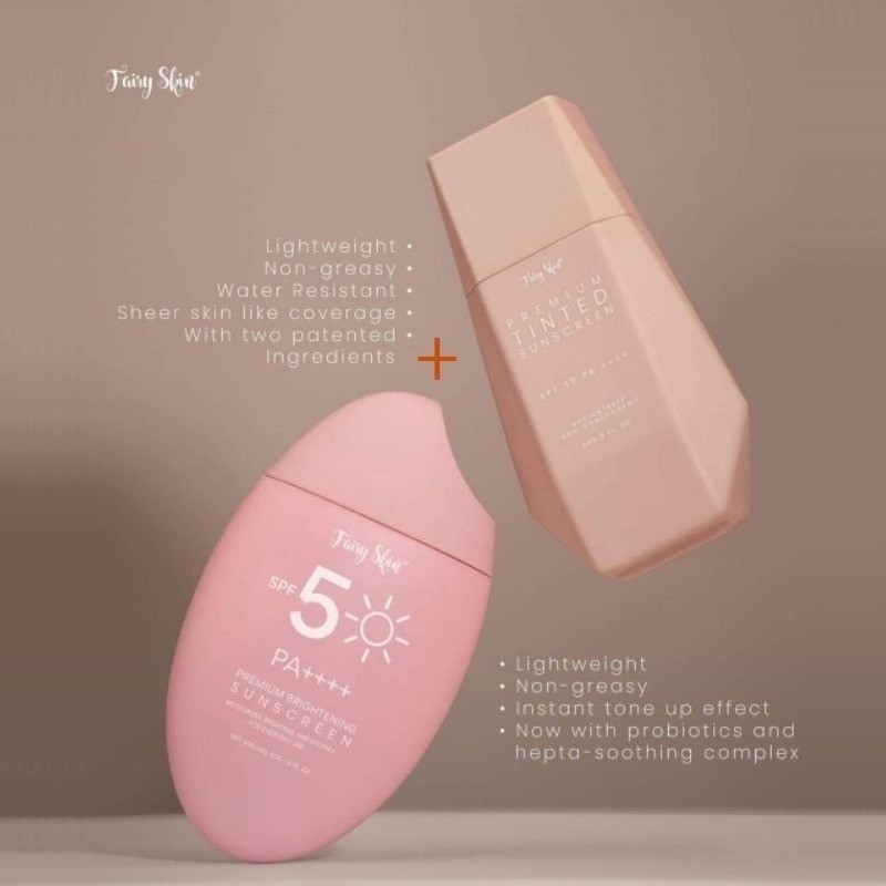 Fairyskin Premium TINTED BRIGHTENING Sunscreen SPF50++++for Face ...