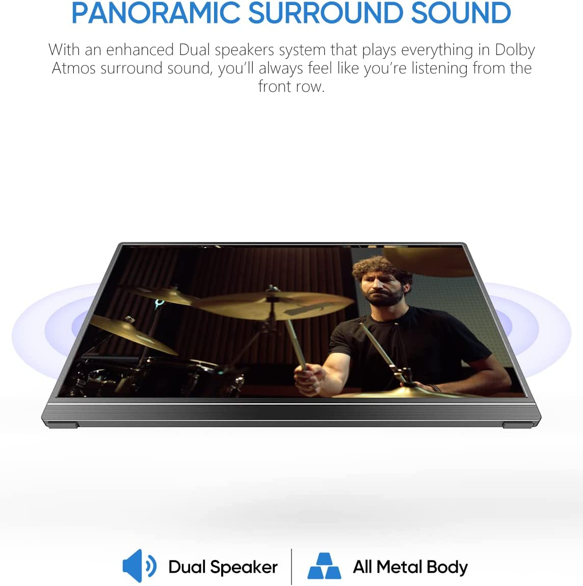 EXPOSE Portable Monitor Touch for Laptop 15.6 Inch 4K FHD Speaker ...