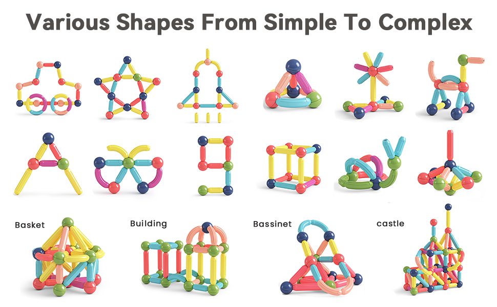 NIKO 3D Magnetic Stick Toys Magnetic Building Blocks Early Educational ...