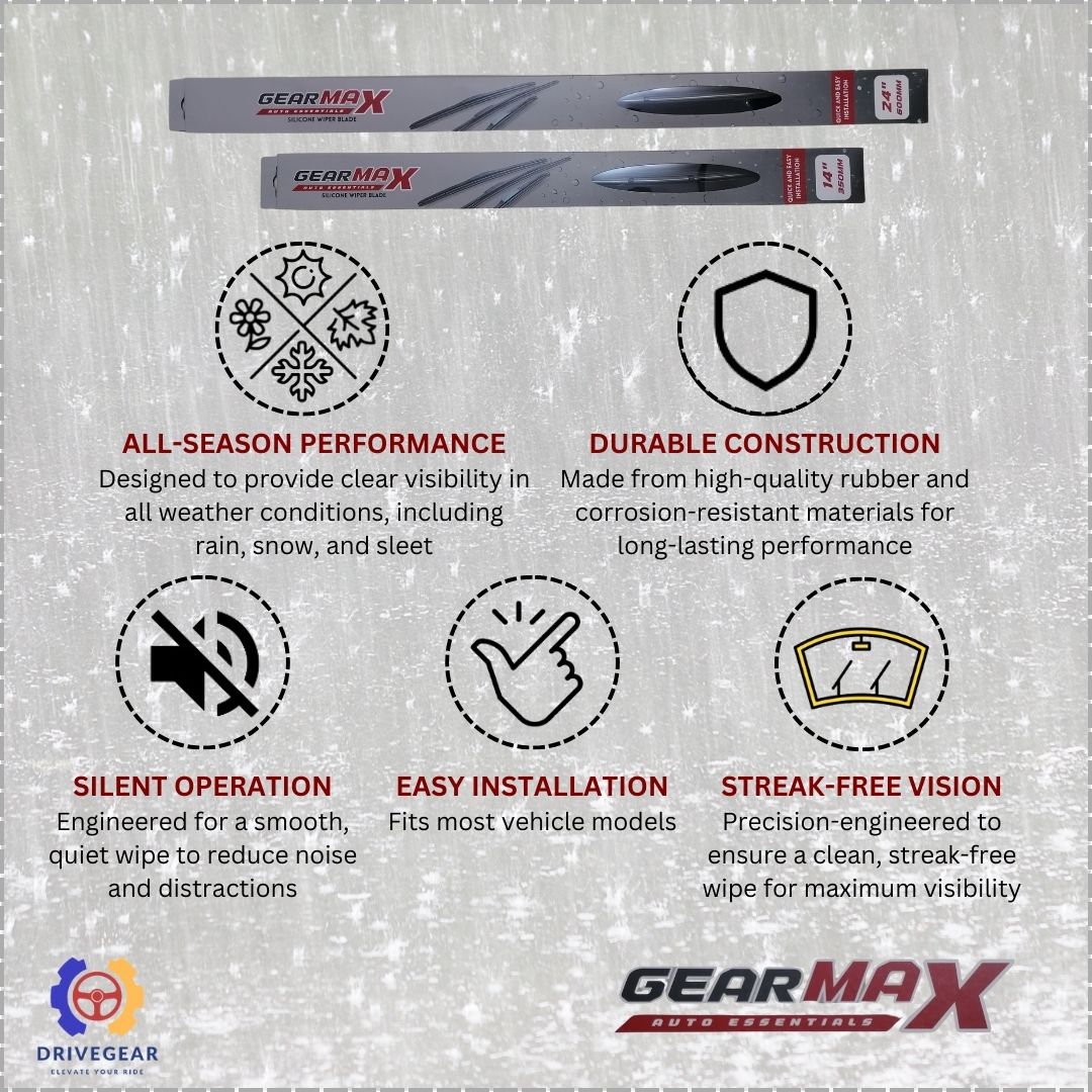 GEARMAX Front Silicone Wiper Blades for Toyota FJ Cruiser (16" + 14 ...