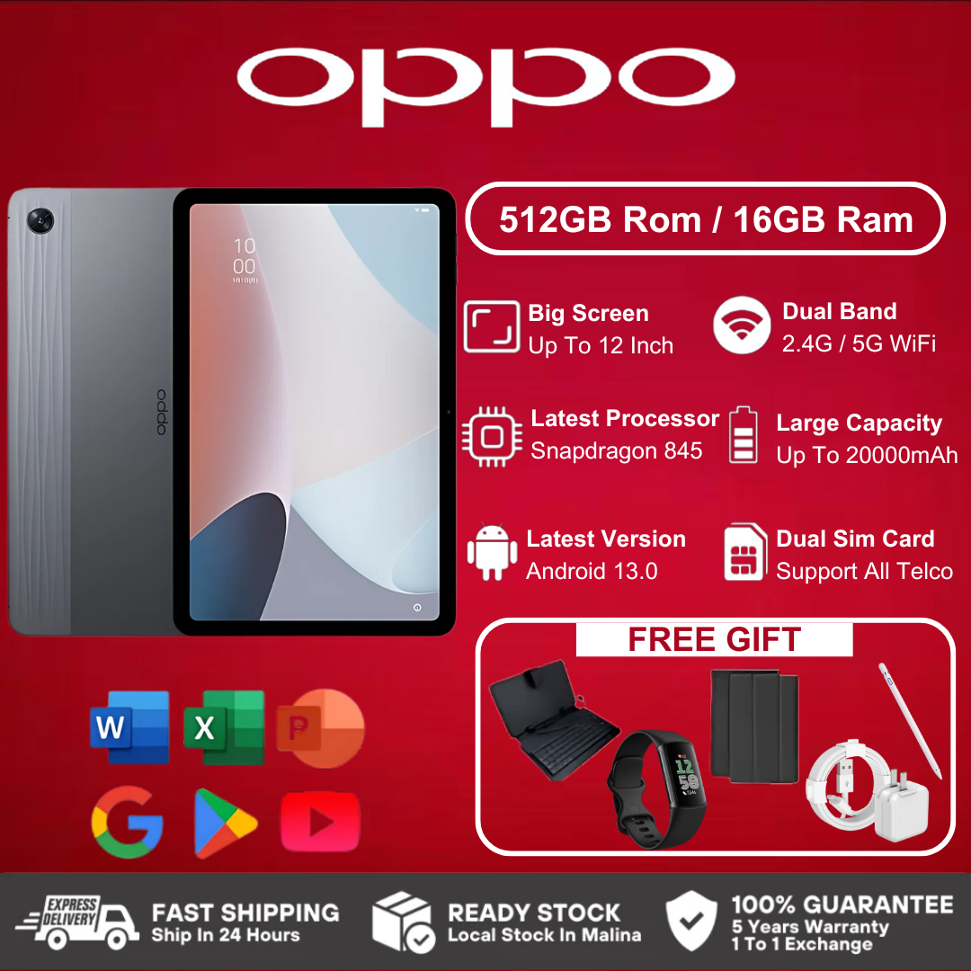 OPPO Tablet P70 5G PC Tablet 12 Inch Android 13 (16GB RAM+512GB ROM) Dual SIM 5G/4G Support ...