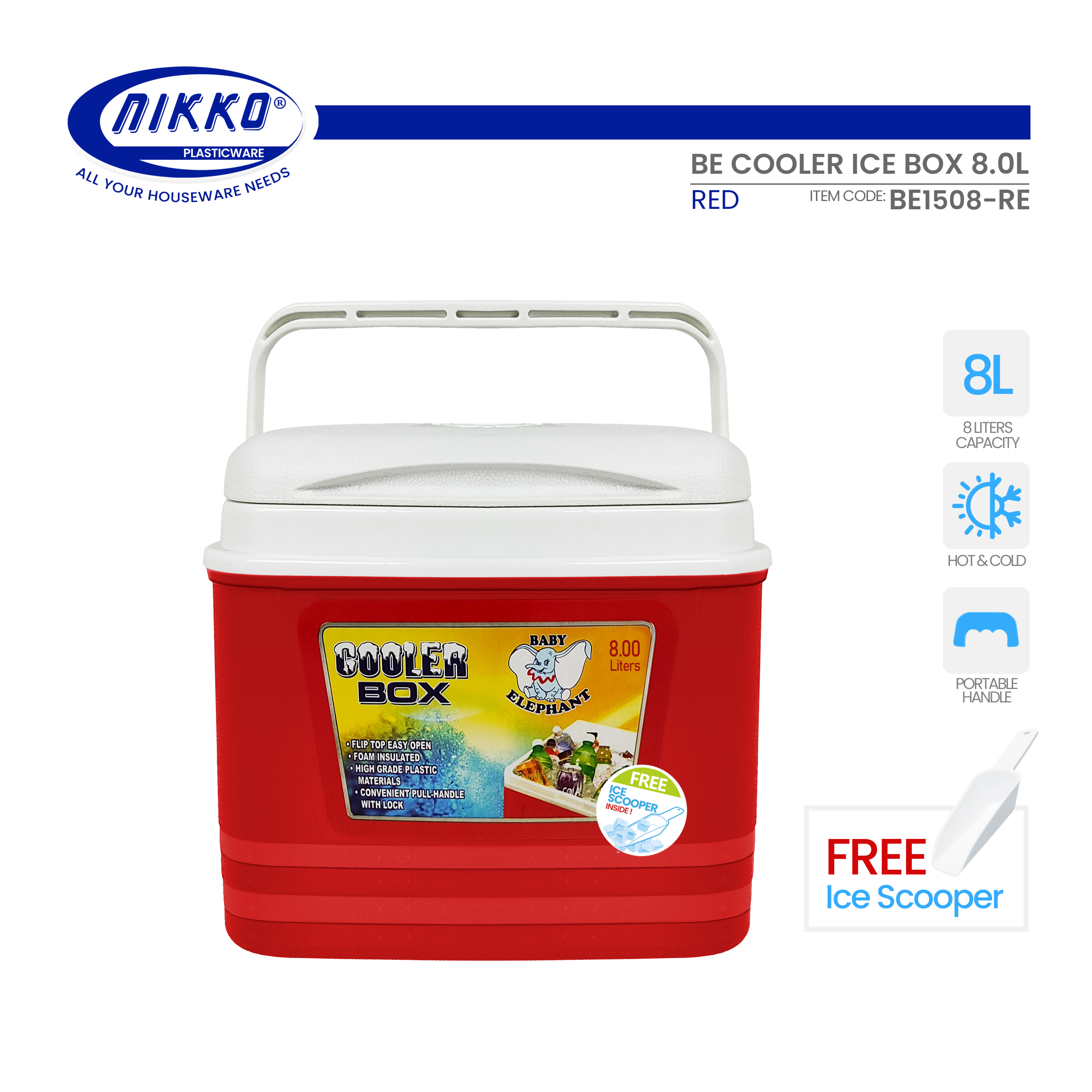 NIKKO Baby Elephant Cooler Ice Box 8.0L SKU-BE-1508 | Shopee Philippines