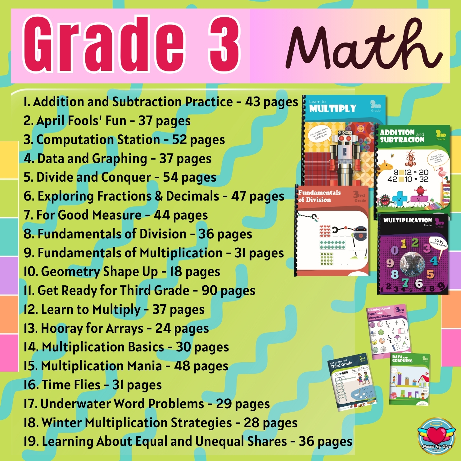 GRADE 3 MATH Activity Workbook Worksheet Homeschool Learning Materials ...