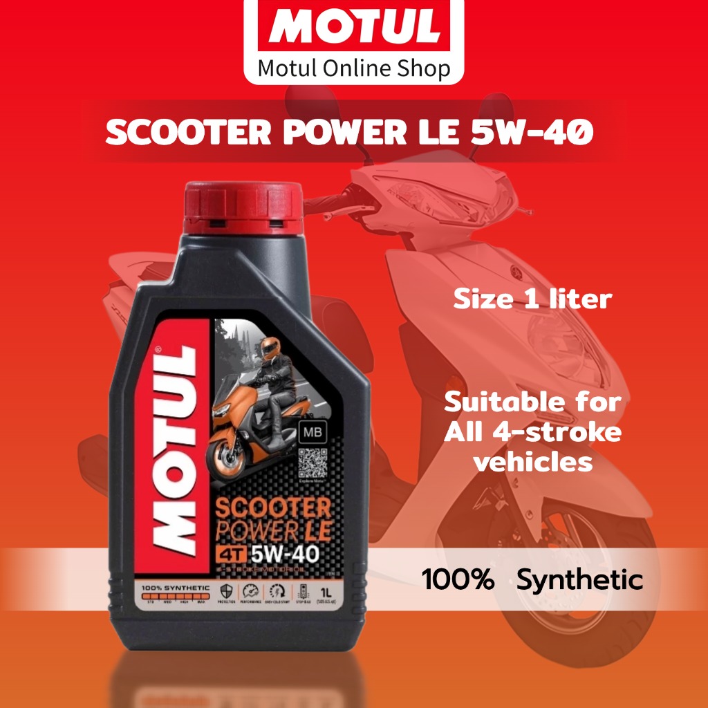 Motul Scooter Power LE Synthetic 100% 4T 5W-40 for all Vespa models ...