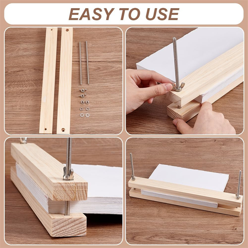 1 Set of Wooden Home School Office DIY Book Binding Machine With Wooden ...