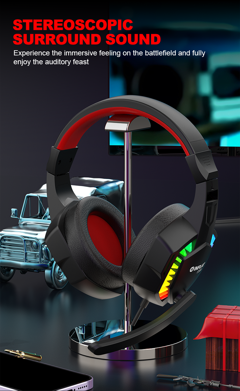 Inplay S500 Wired RGB Gaming Headset With Mic Surround Sound Over Ear ...