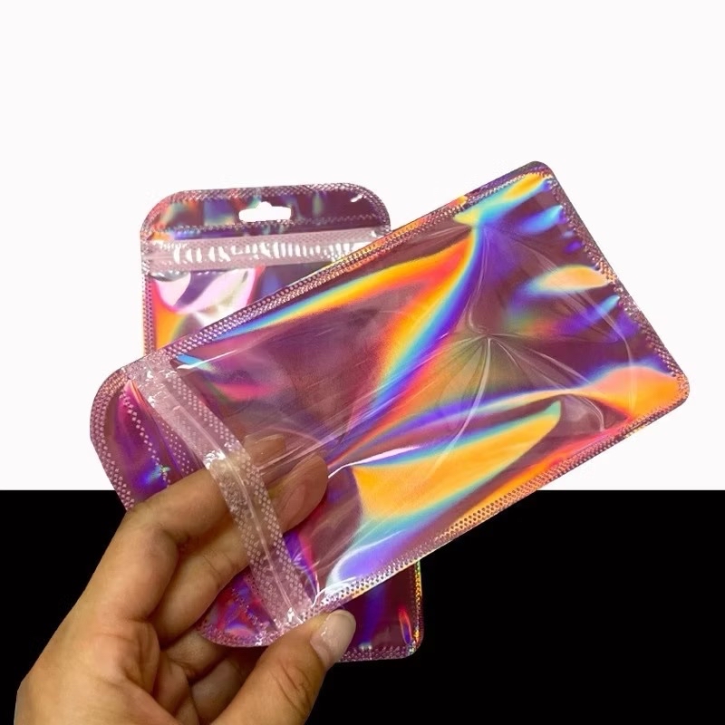 Lip.line 10pcs Laser Packaging Bag Flat Cosmetic Bag Holographic Mini ...