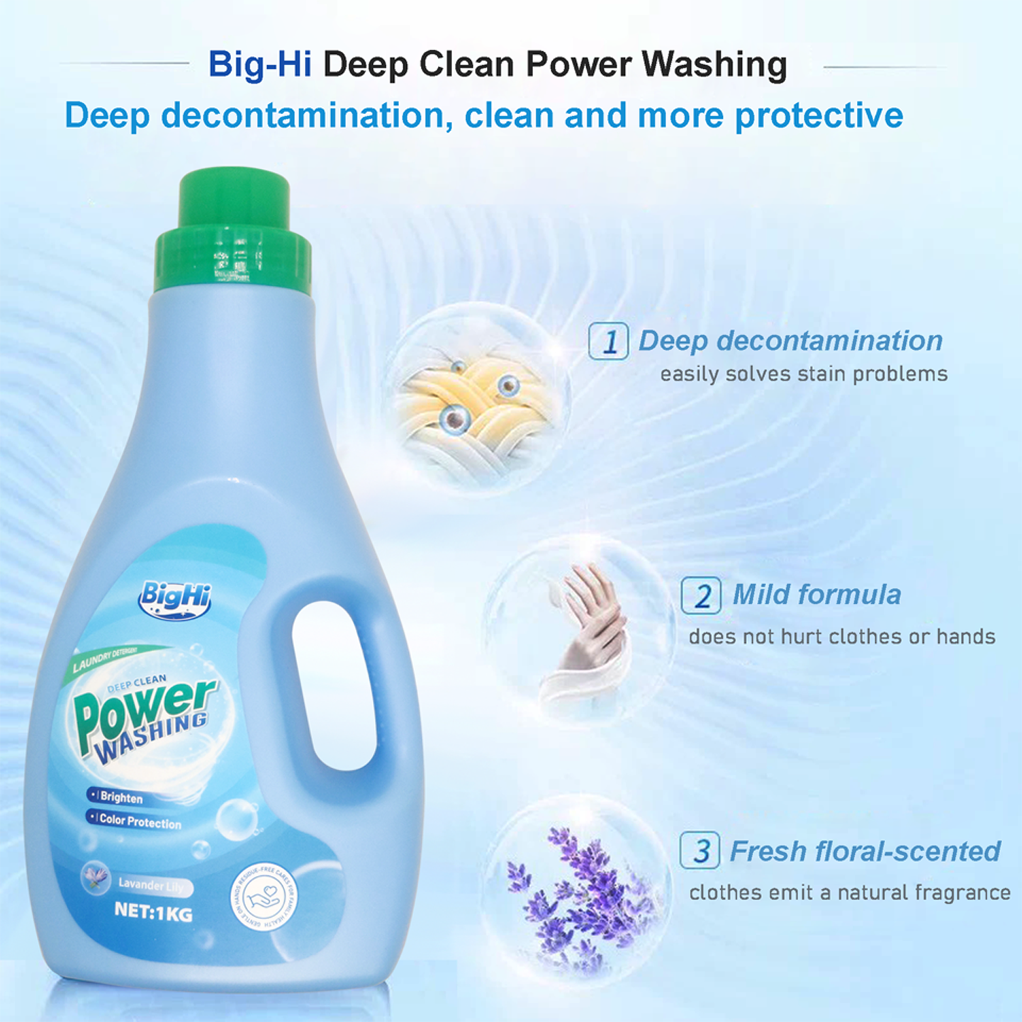 Laundry Detergent BigHi 1kg deep clean power washing liquid laundry detergent | Shopee Philippines