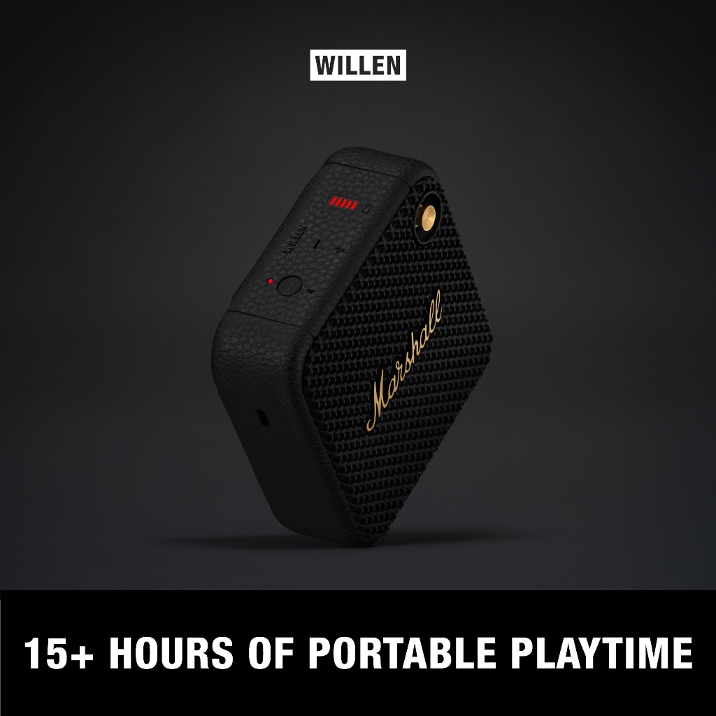 [HOT SALE] 𝗠𝗮𝗿𝘀𝗵𝗮𝗹𝗹 Willen - Black & Brass | Wireless Bluetooth Speaker ...
