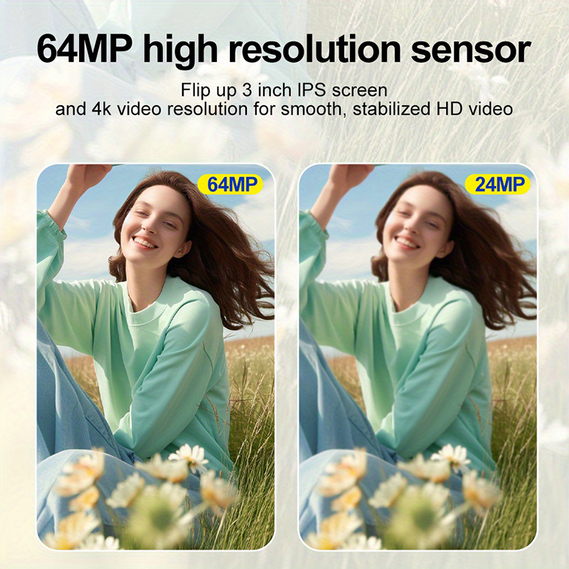 4K Digital Photography Camera CCD 8X Zoom 4800W Pixels AF Autofocus Vlog Video Recorder 180 ...