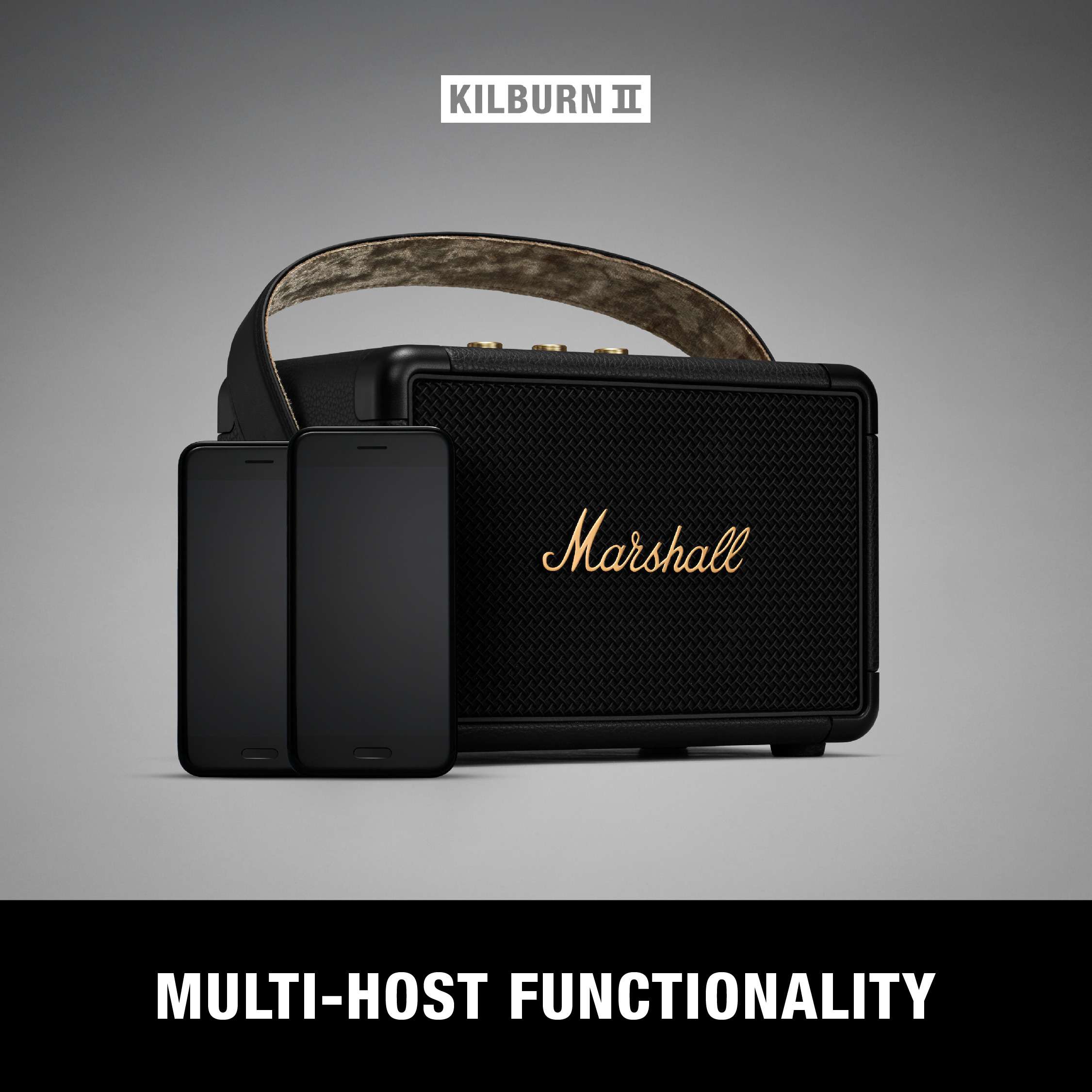 𝗠𝗮𝗿𝘀𝗵𝗮𝗹𝗹 Kilburn II - Black & Brass | Portable Bluetooth Speaker ...