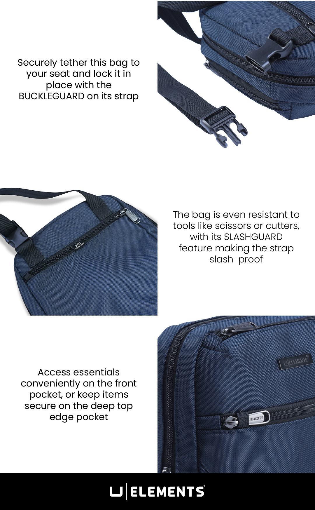 U Elements Defender Edge Anti-Theft Sling Bag | Shopee Philippines