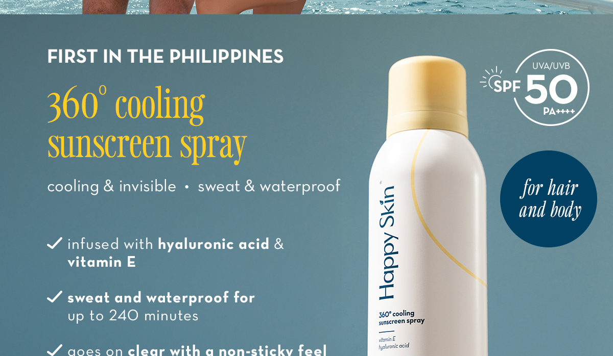 Happy Skin 360° Cooling Sunscreen Spray SPF 50 PA++++ | Shopee Philippines